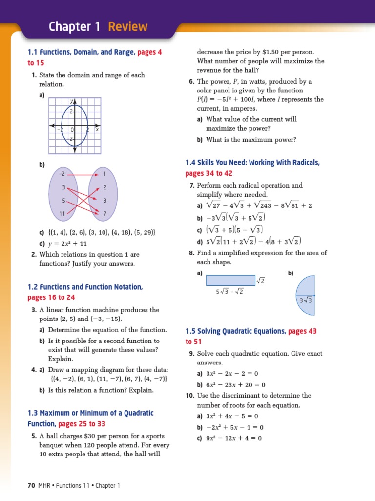 1 1 Functions Pdf Quadratic Equation Function Mathematics