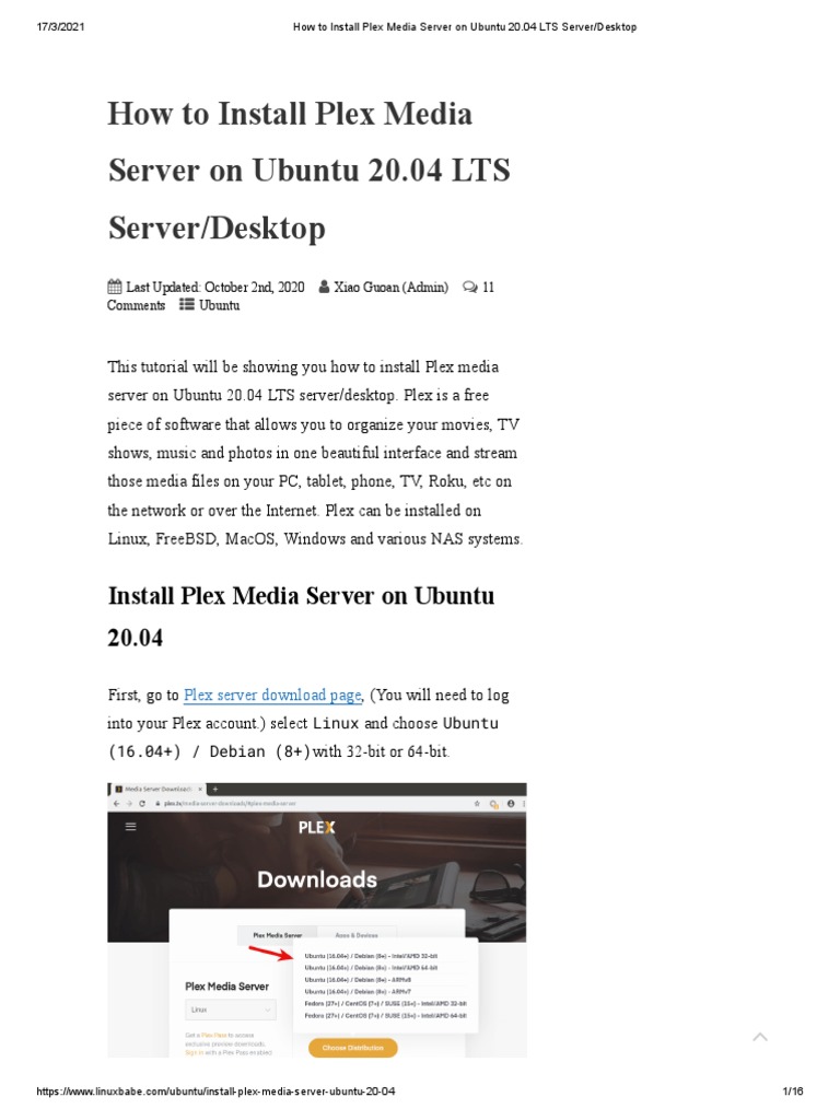 How To Install Plex Media Server On Ubuntu 20.04 LTS Server - Desktop ... How To Install Plex Media Server On Ubuntu 20.04 LTS Server - Desktop ...