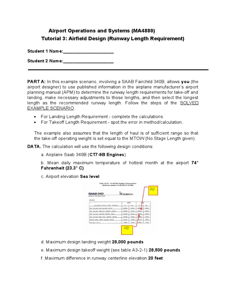 Tutorial 3 Pdf Airport Takeoff
