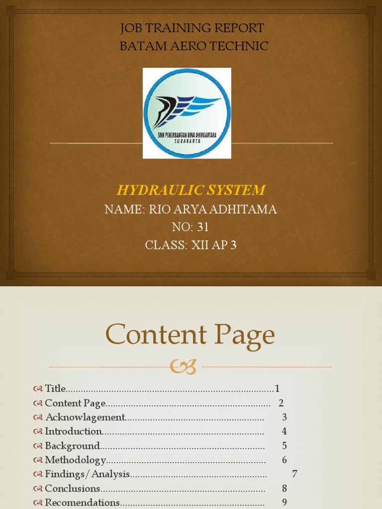 Example of OJT Report Presentation PPT Slide | PDF | Flight Control Surfaces | Aircraft Flight ...