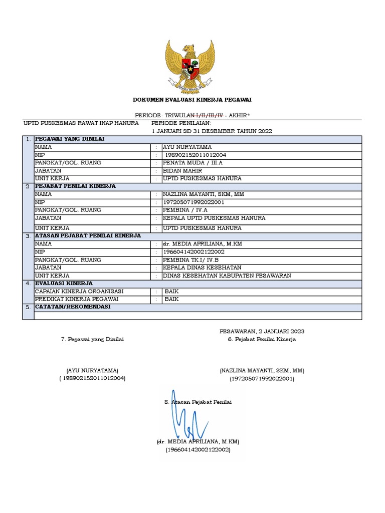 Dok Eval SKP 2022 Ayu Nuryatama | PDF