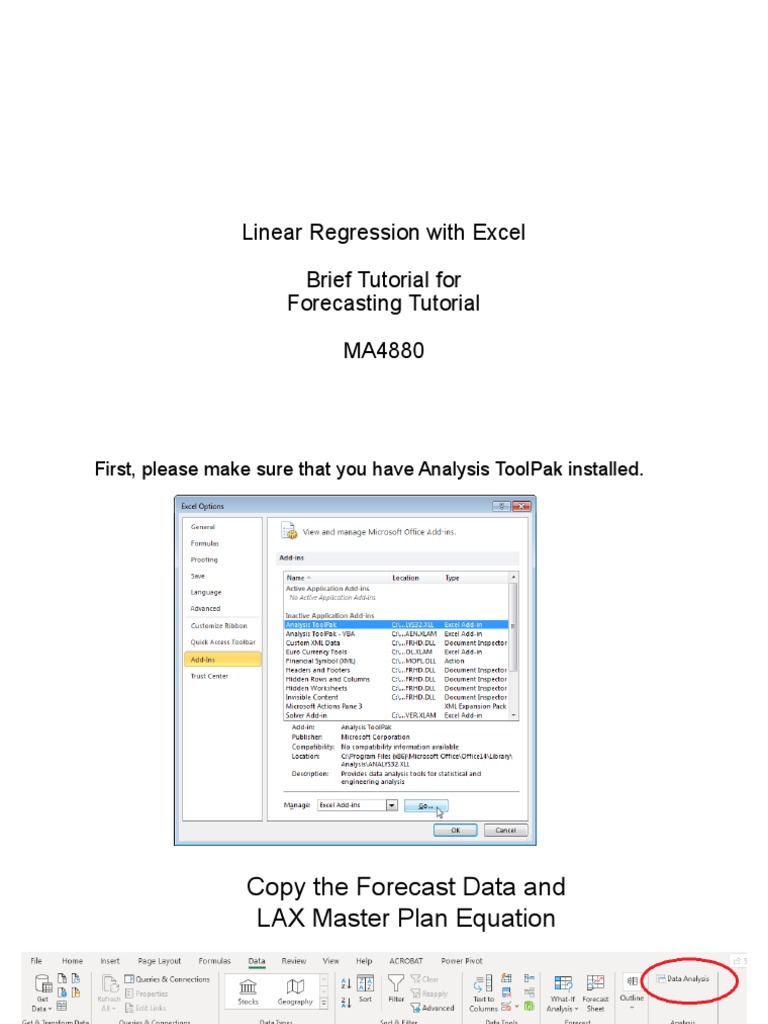 How To Do Linear Regression With Excel | Download Free PDF | Coefficient Of Determination ...
