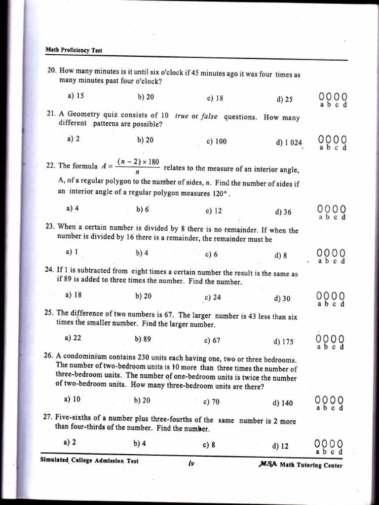 MCQ Upcat Exam 010 | PDF | Elementary Mathematics | Geometry