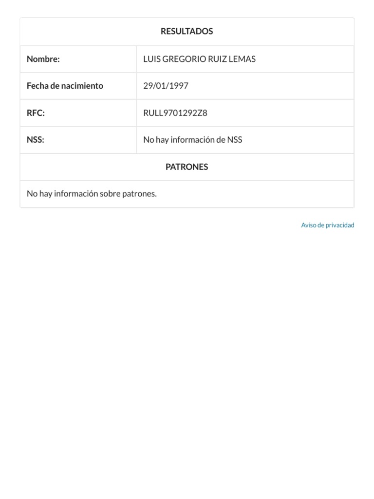 Cálculo de RFC Gratis en Línea - Consisa | PDF
