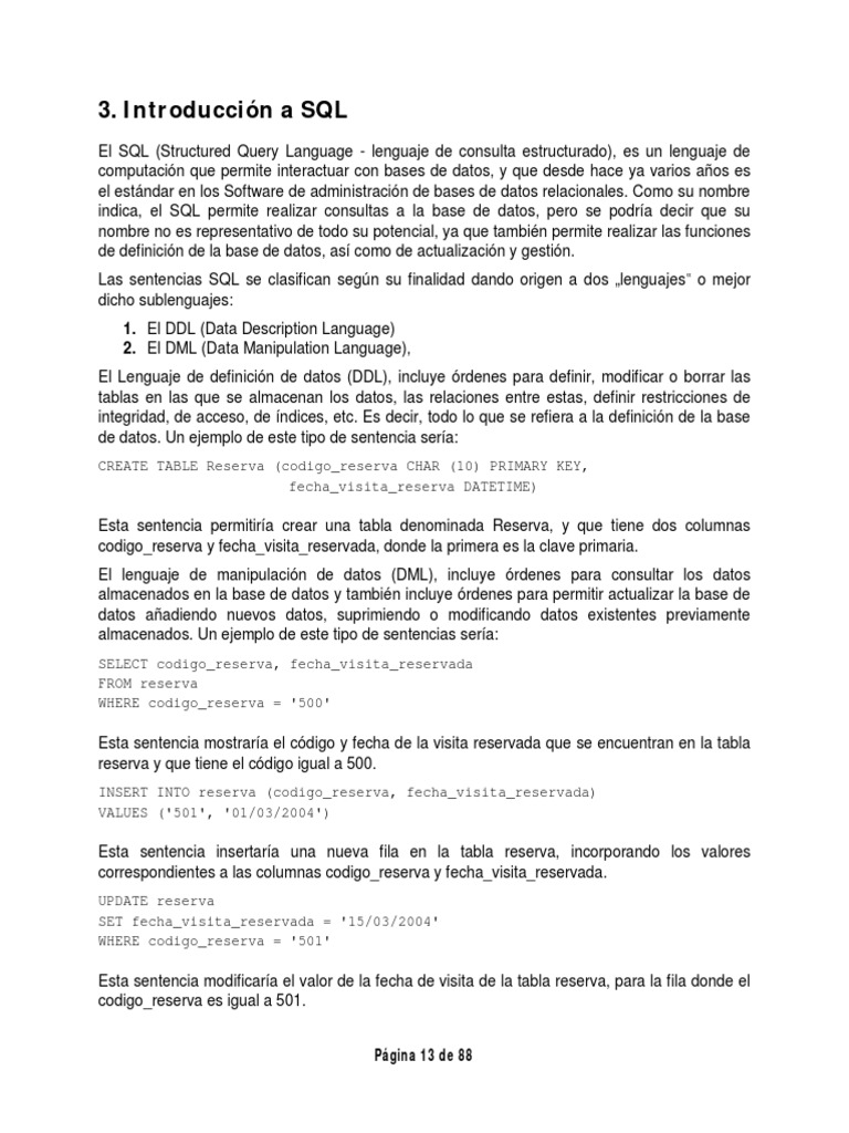 Introducción Al SQL | PDF | SQL | Modelo de datos Introducción Al SQL | PDF | SQL | Modelo de datos
