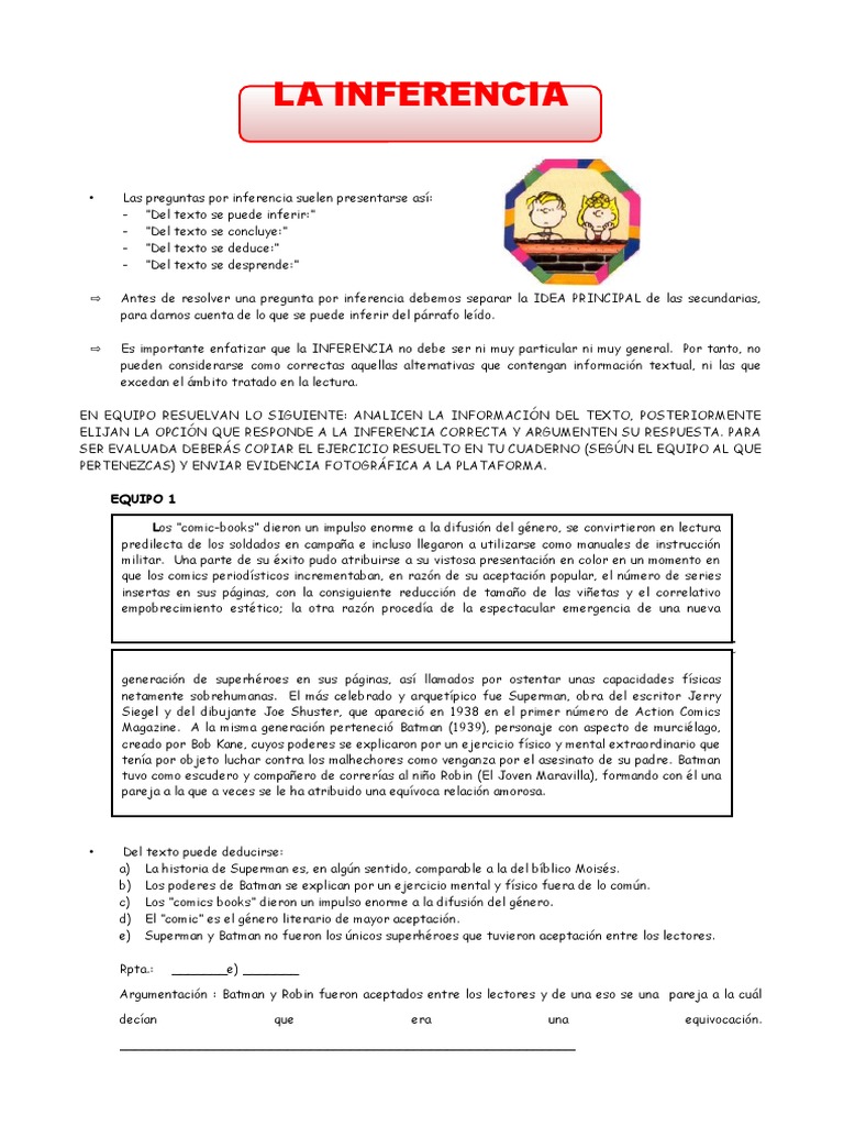 La Inferencia Ejercicios | PDF