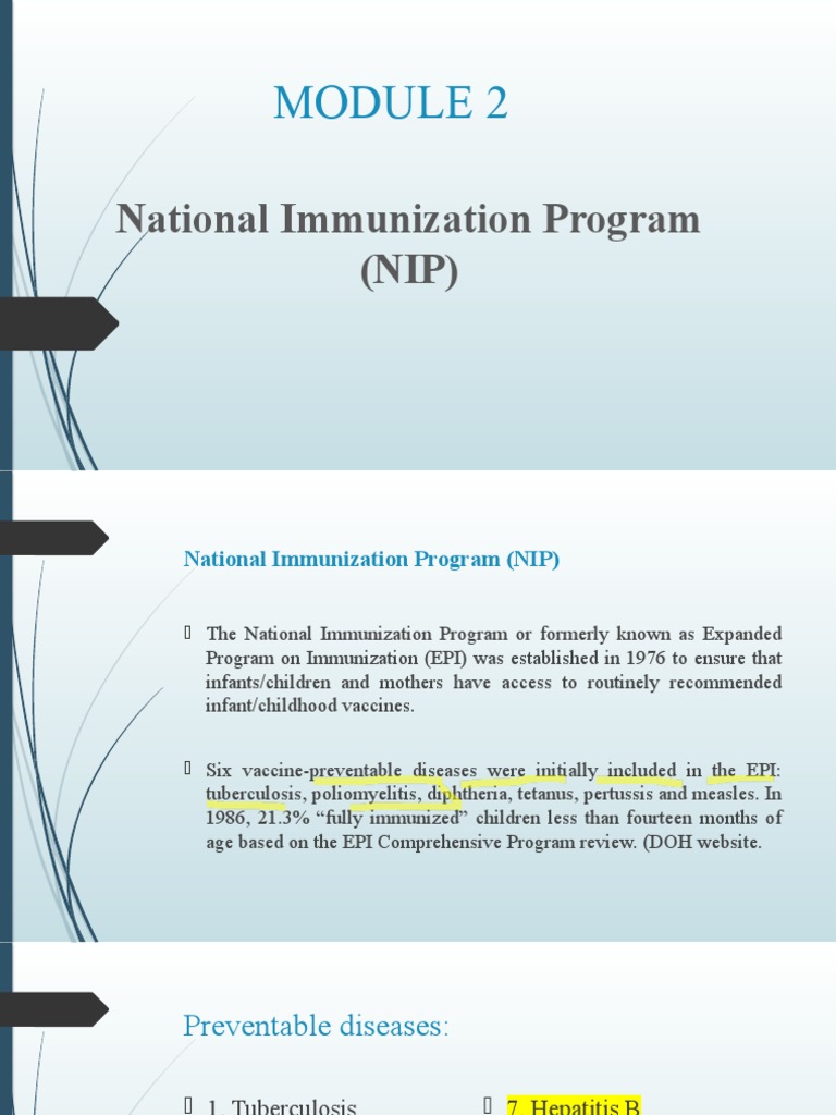 Module 2 National Immunization Program (Npi) - Mihp | PDF | Vaccines | Vaccination