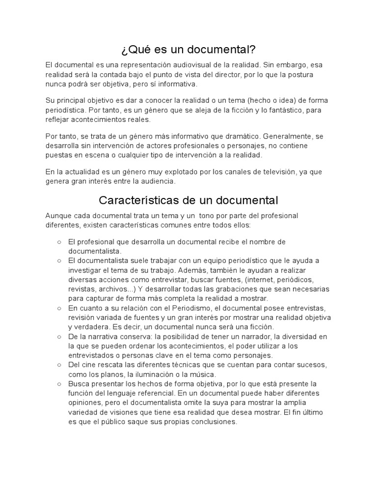 Qué es un documental | PDF | Documental | Realidad