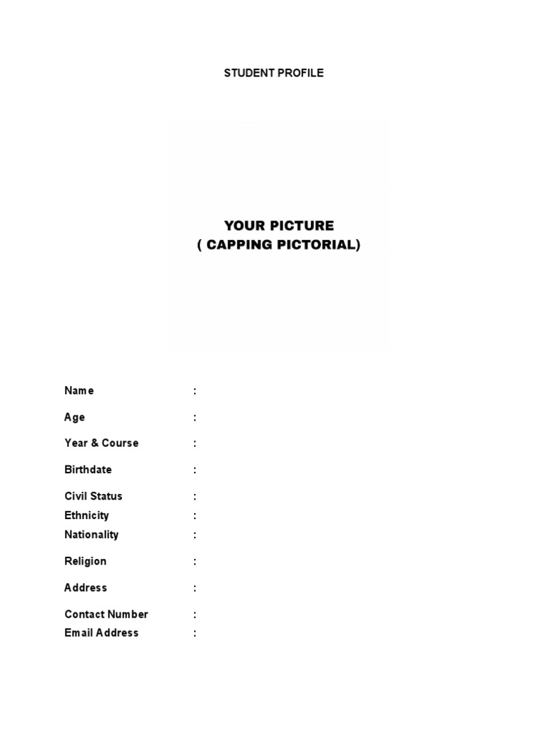 Student Profile Template | PDF
