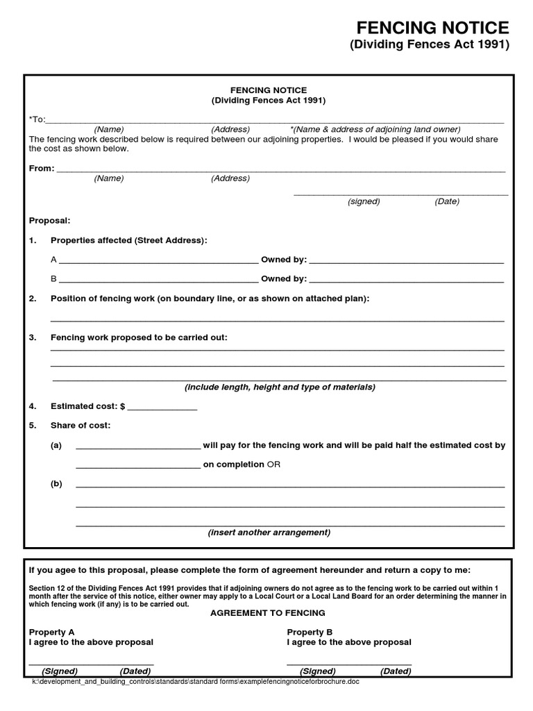 Fencing Notice | PDF
