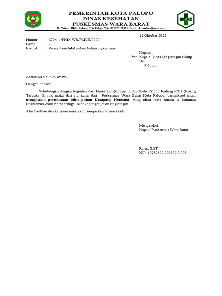 Surat Permohonan Bibit Pohon | PDF