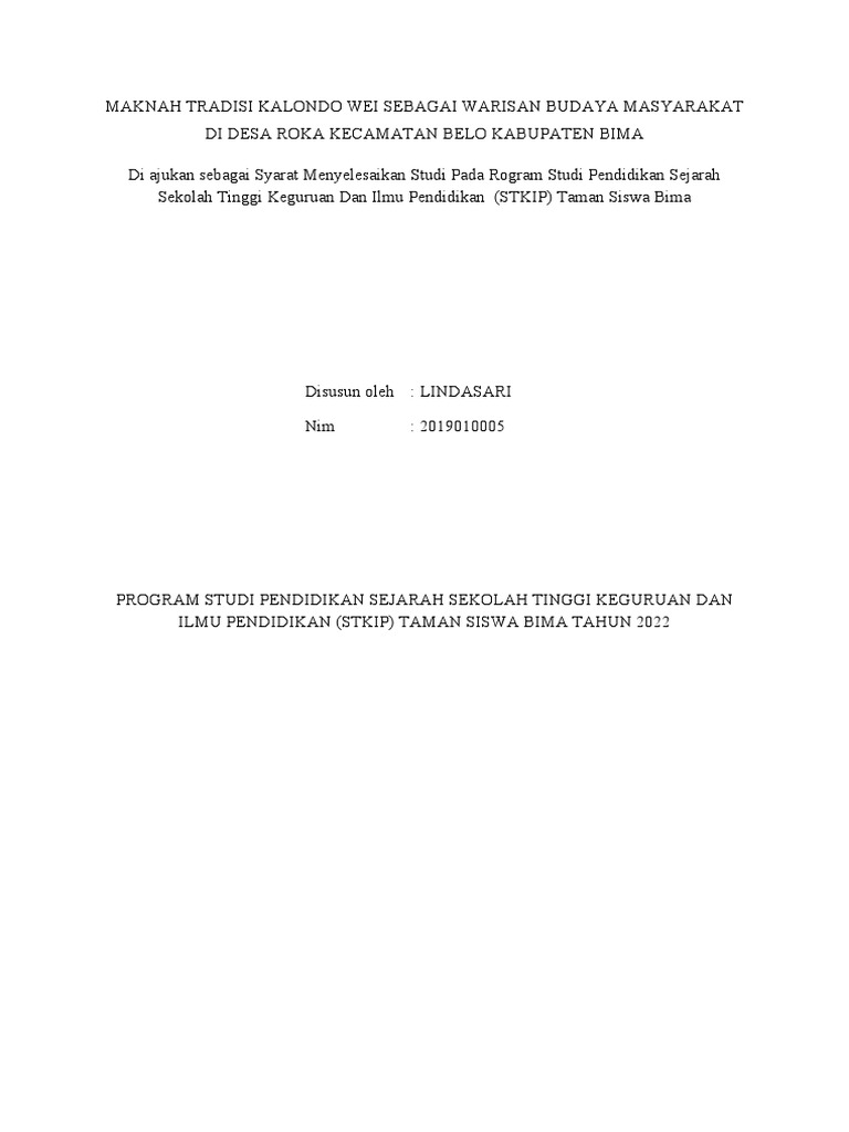 Maknan Tradisi Kalondo We | PDF | Ilmu Sosial