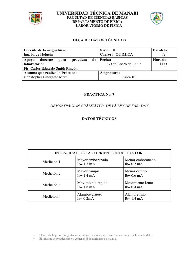 Practica 7 Lab de Fisica | PDF | Inducción electromagnética | Corriente ... Practica 7 Lab de Fisica | PDF | Inducción electromagnética | Corriente ...