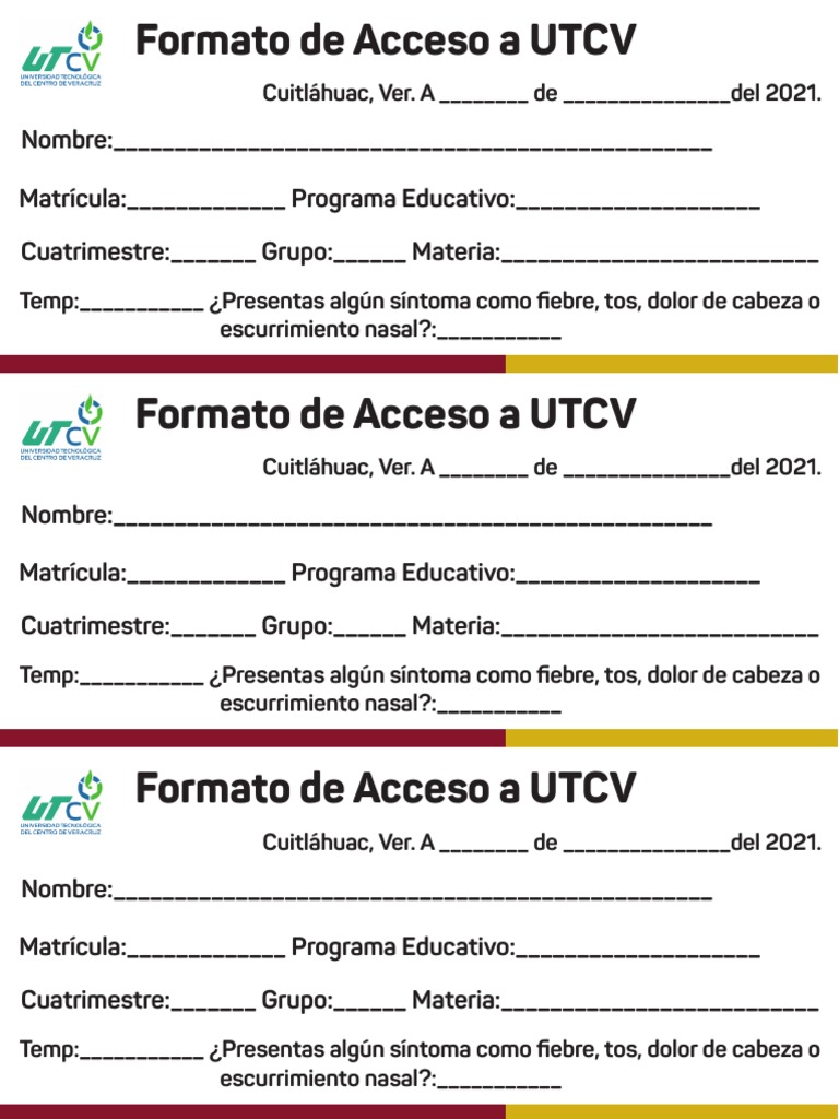 Formato de Acceso A Utcv | PDF