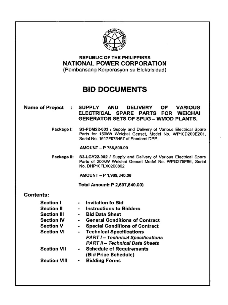 BID Documents: National Power Corporation | PDF | Business