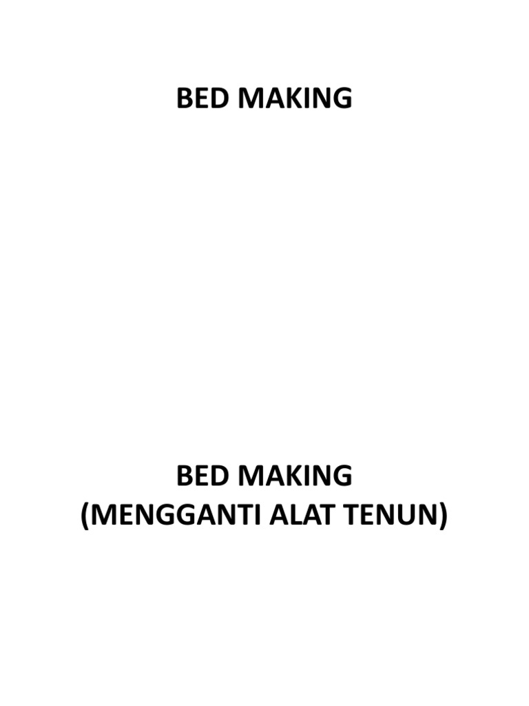 Bed Making | PDF