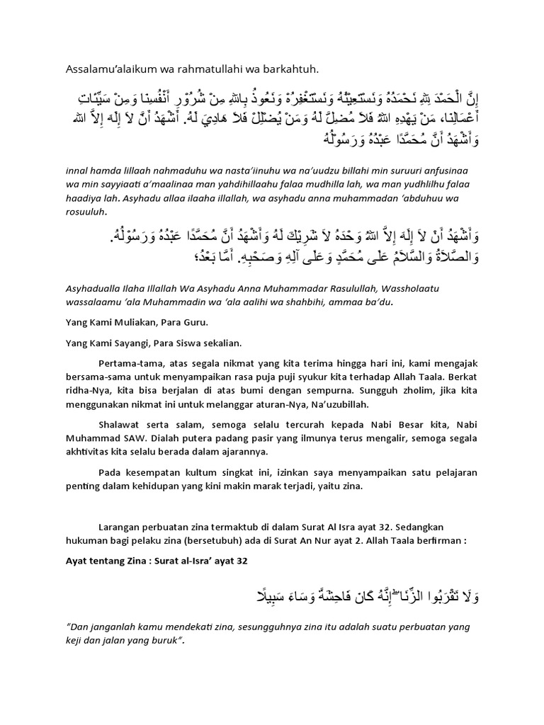 Kultum Tentang Zina | PDF