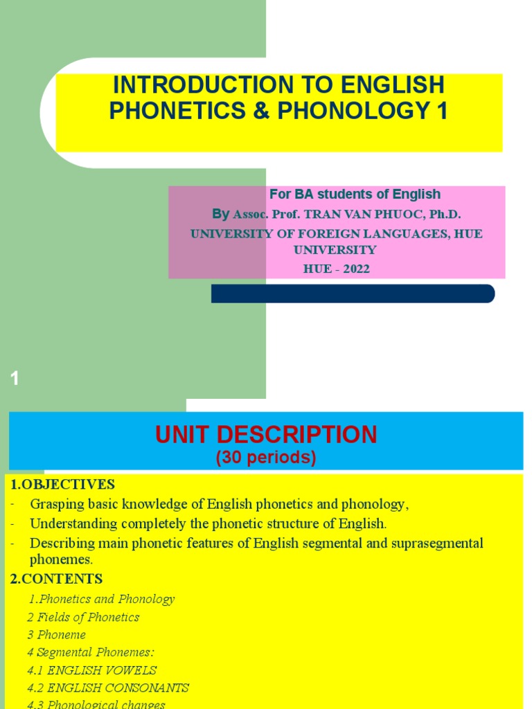 1aenglish Phonetics & Phonology 22 | PDF | Phoneme | Phonetics