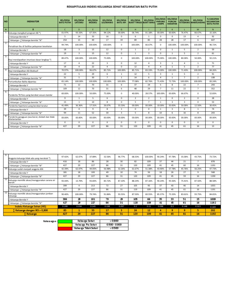 Laporan Rekapitulasi IKS PKM BTP | PDF