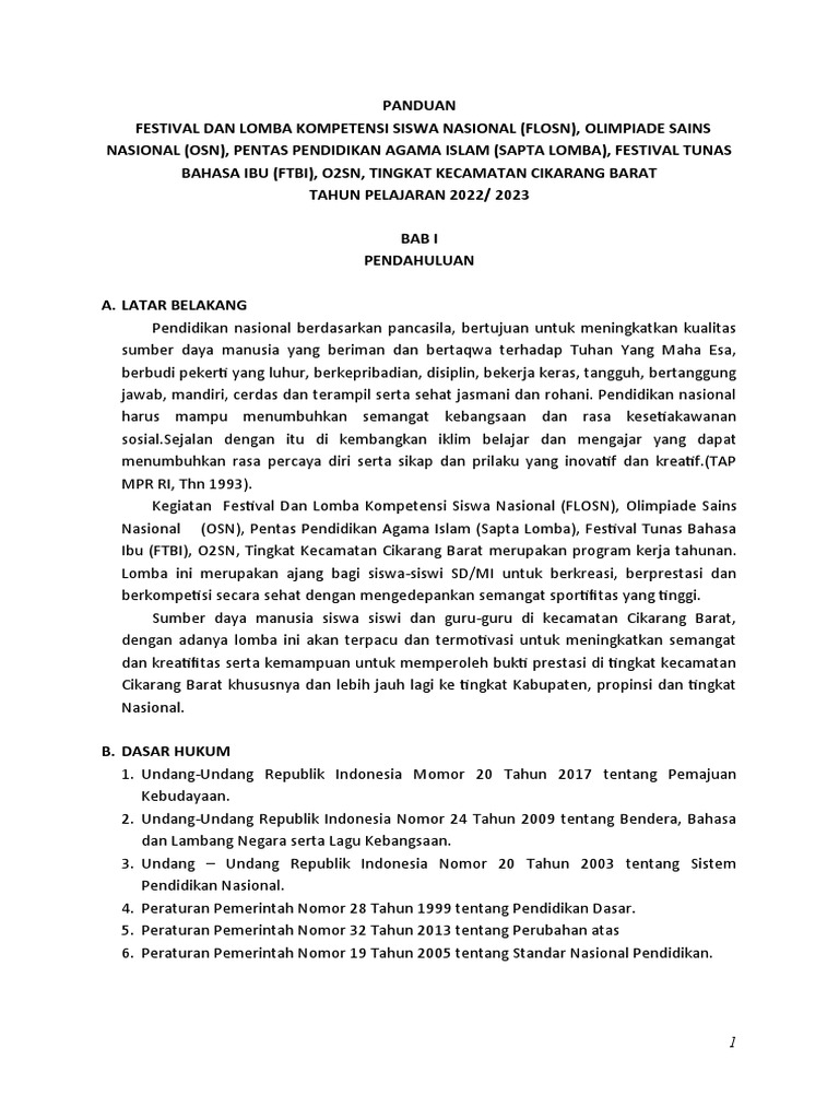 Proposal Lomba FLS2N Cikarang Barat | PDF