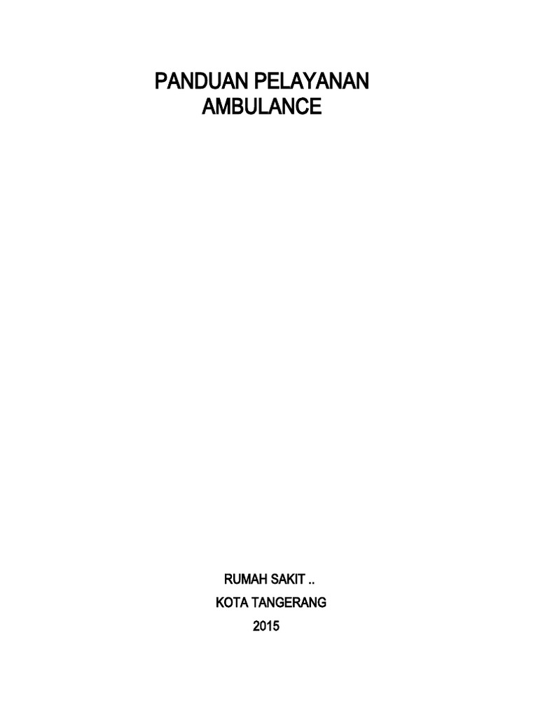 Panduan Pelayanan Ambulance New | PDF