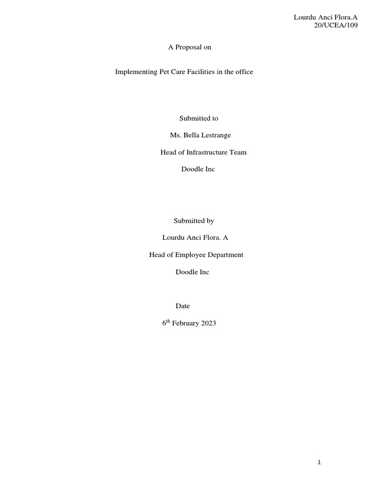 Internal Proposal | PDF | Pet