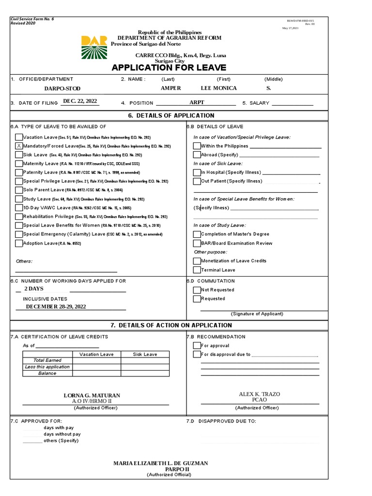 Leave Form New 2021 | Download Free PDF | Justice | Crime & Violence