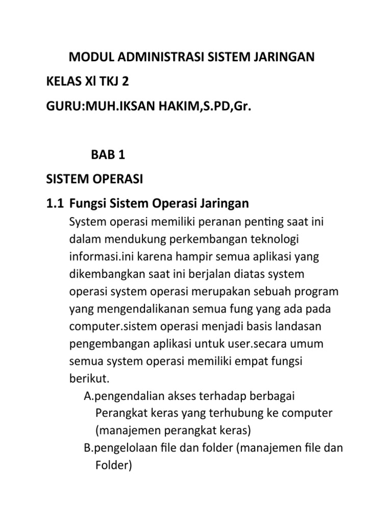 Modul Administrasi Sistem Jaringan | PDF