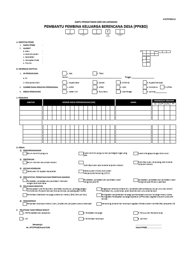 Format Ko PPKBD & Subppkbd 15 | PDF