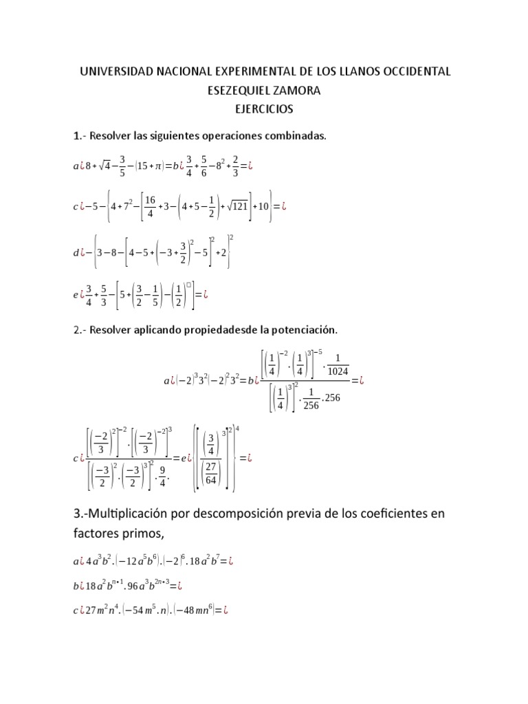 Ejercicios Mat. Módulo I | PDF | Matemática Elemental | Matemáticas