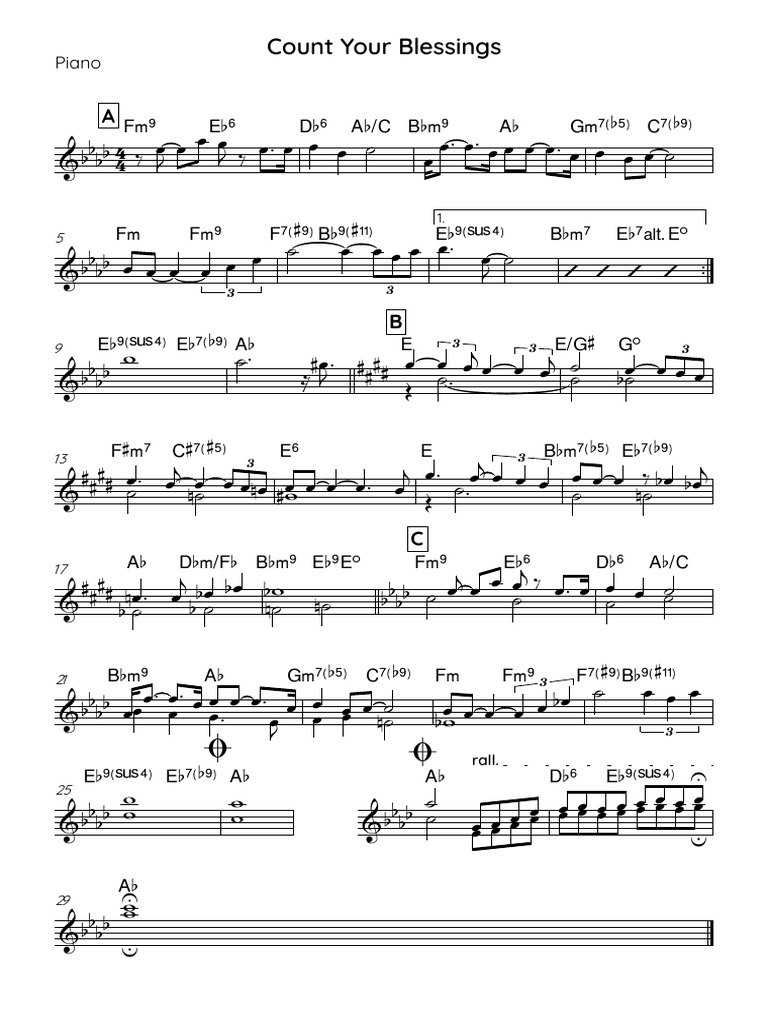 Count Your Blessings - Piano | PDF | Alphabet latin | Échecs