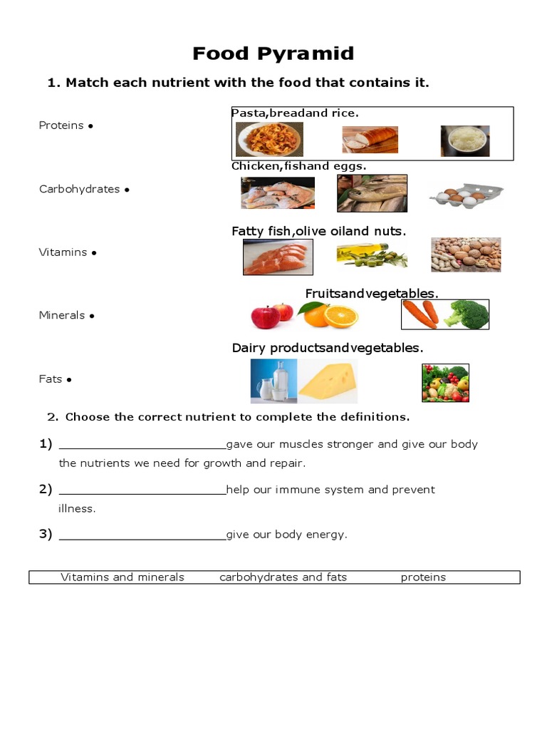 Food Pyramid Activity 1 | PDF