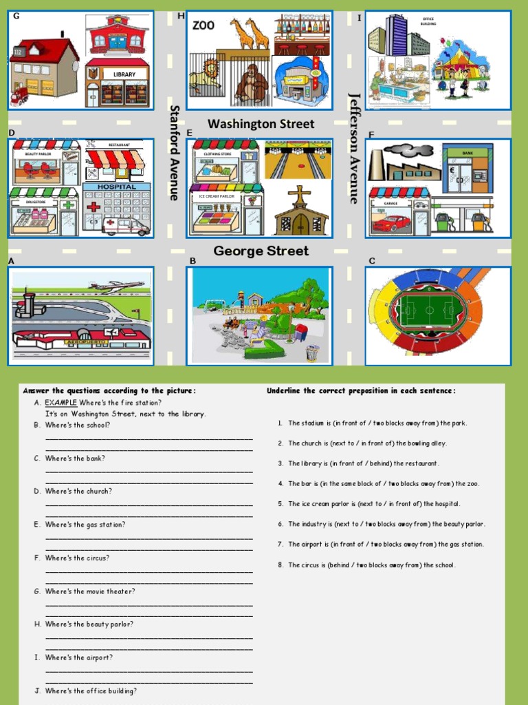 Giving Directions With Prepositions | PDF
