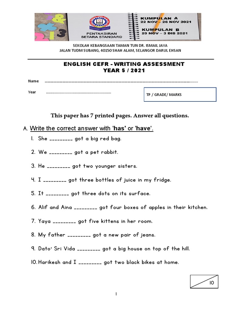 Year 5 Writing Assessment | PDF | Meal | Eating Behaviors Of Humans