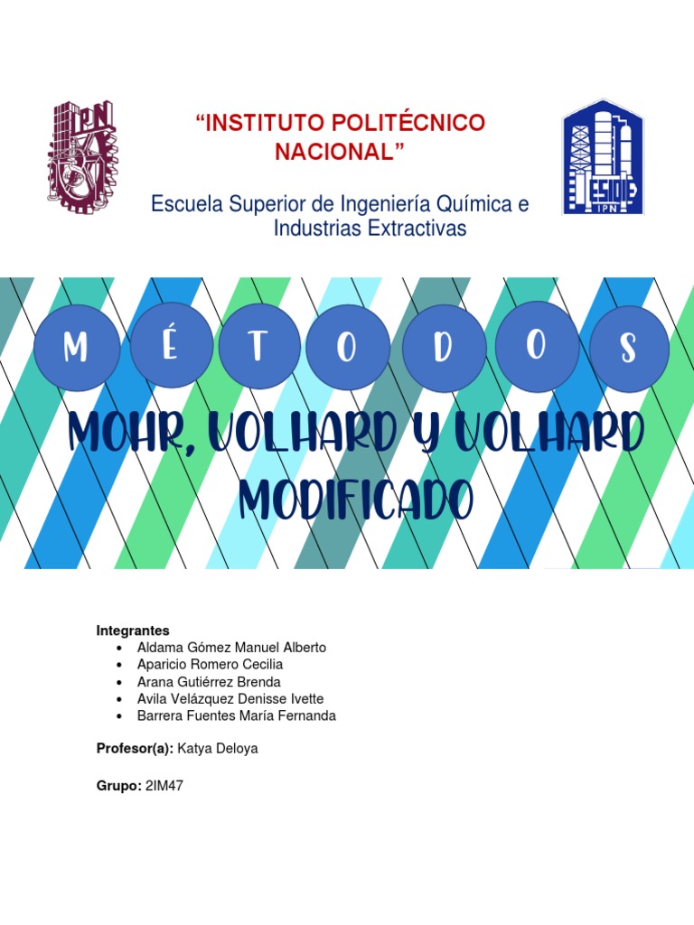 Métodos Mohr, Volhard y Volhard Modificado | PDF | Valoración | Química