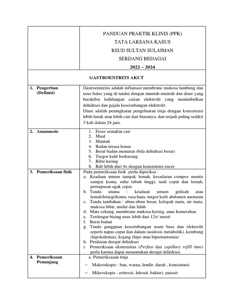 Penatalaksanaan Gastroenteritis Akut Anak | PDF