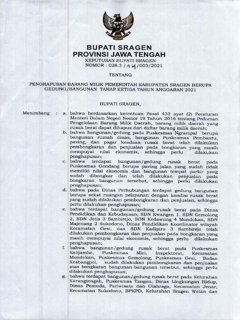 SK Penghapusan Kib C | PDF