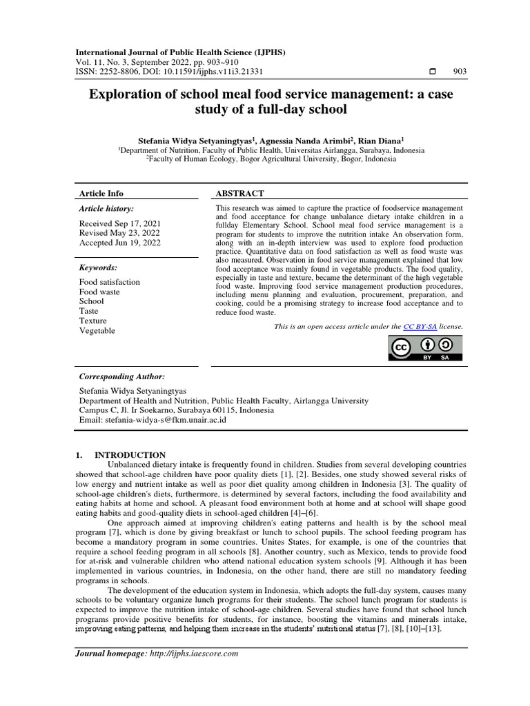 School Meal Management Case Study | PDF | School Meal | Vegetables