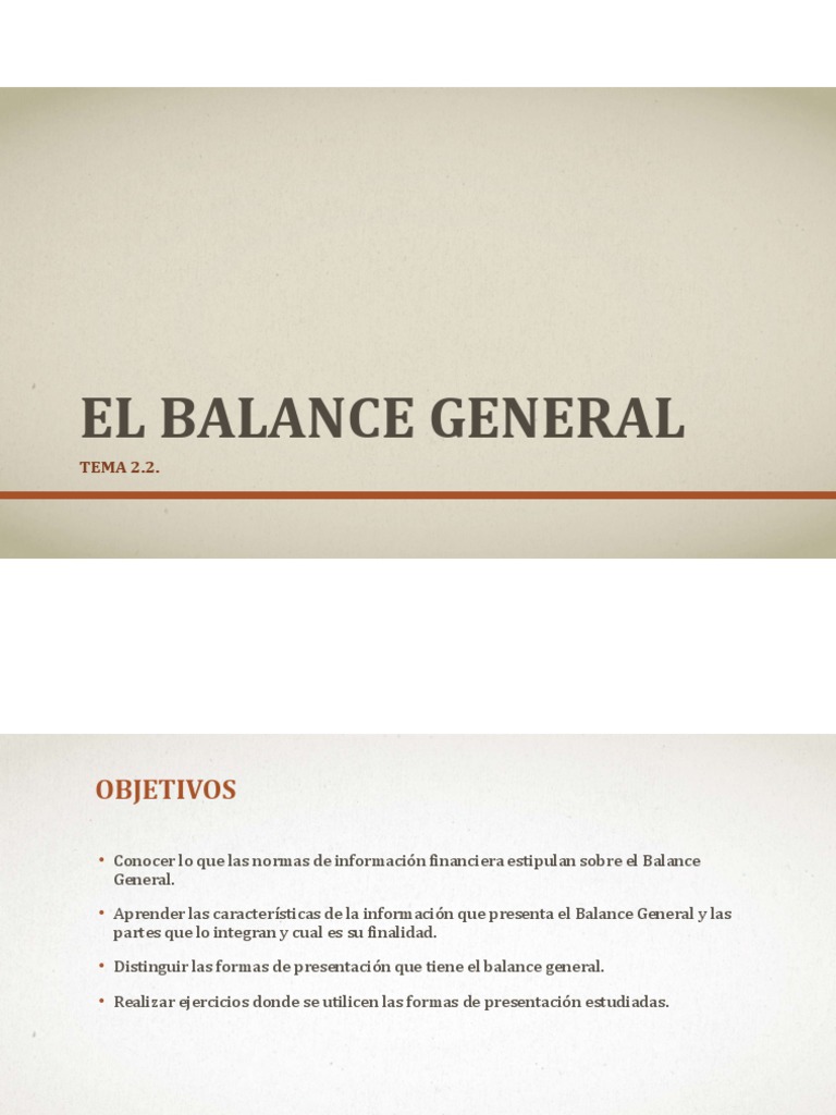 Características del Balance General | PDF | Contabilidad | Hoja de balance