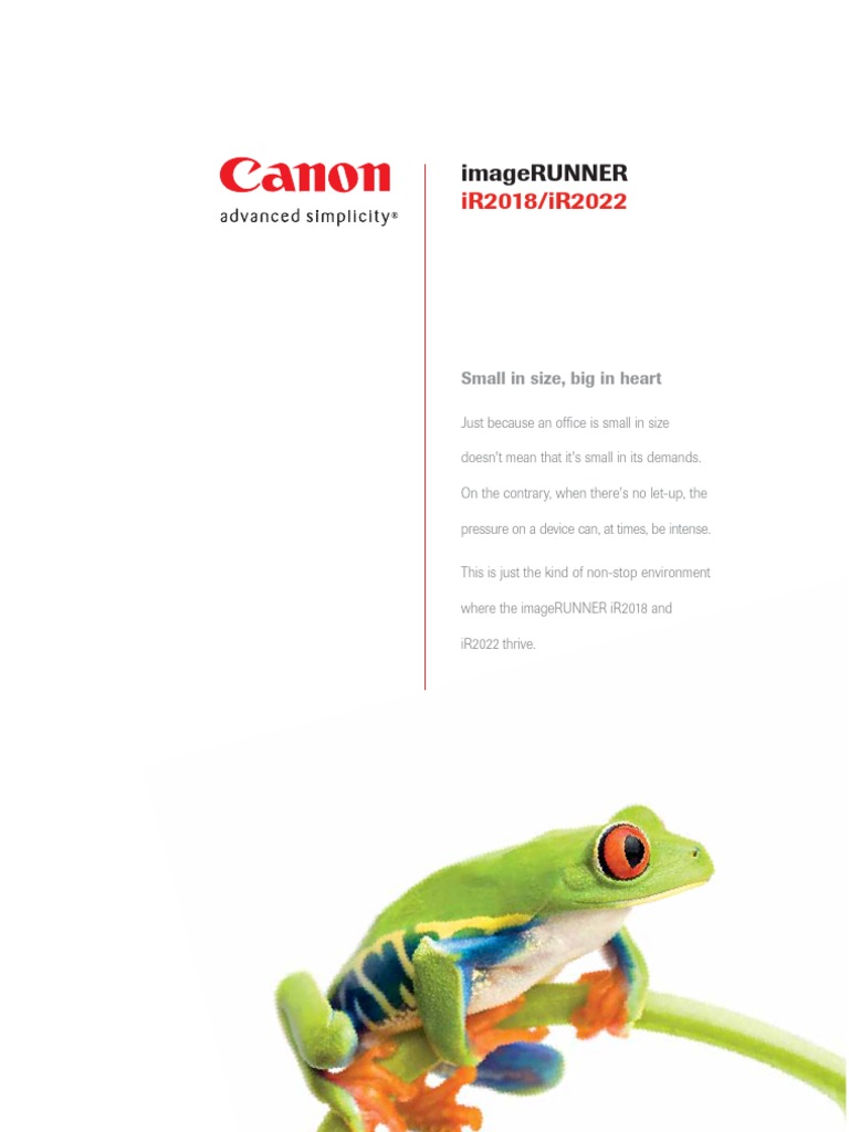 Canon Image Runner IR2018 IRC2022 Specifications Brochure | PDF | Fax ...