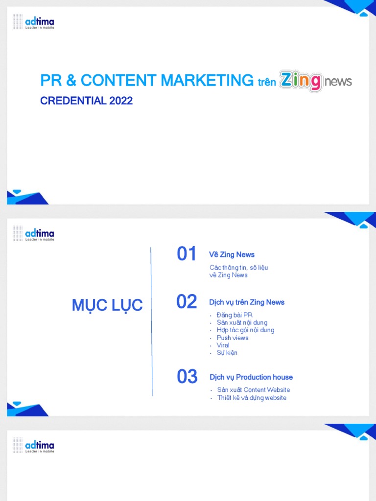 VIE - Zing - PR & CMKT Credential 2022 | PDF
