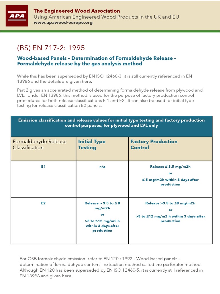 Engineered Wood Formaldehyde Guide | PDF