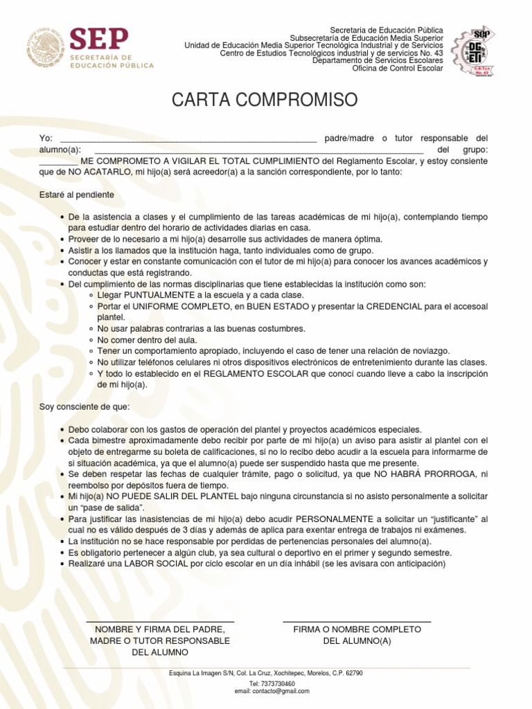 Carta Compromiso | PDF