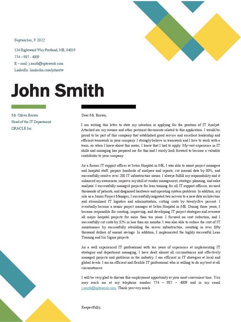 Quisto, Paul Rey D. (Writing A Cover Letter) | PDF | Business | Economies