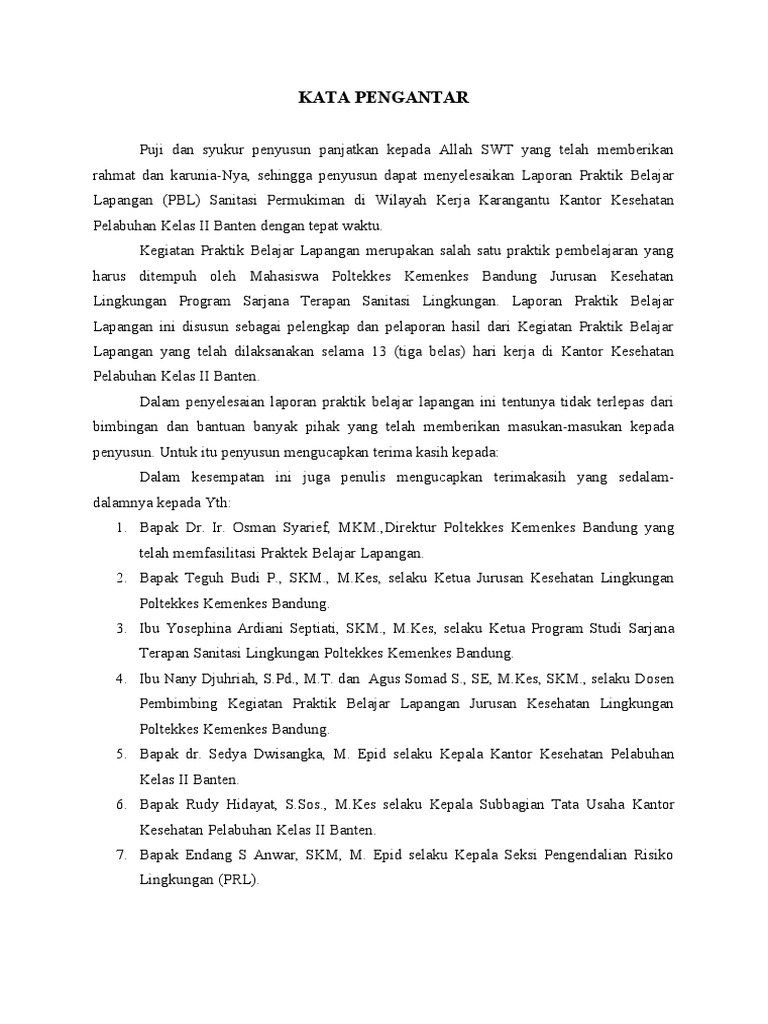 Kata Pengantar Lap KKP | PDF