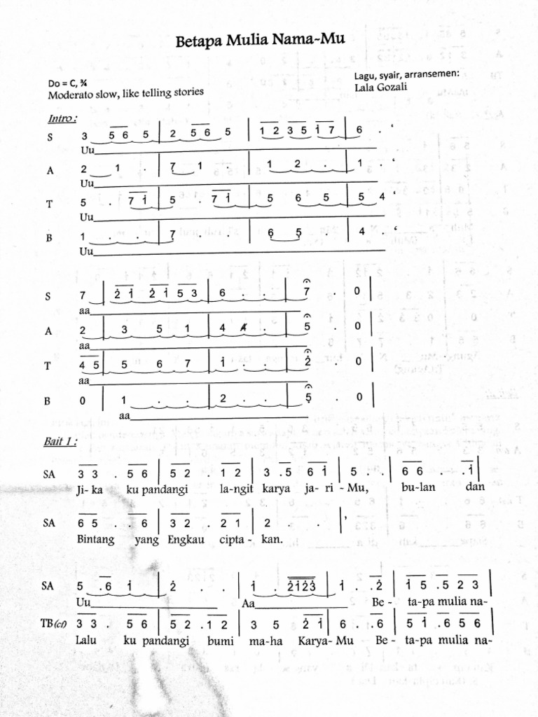 Betapa Mulia Nama Tuhan | PDF