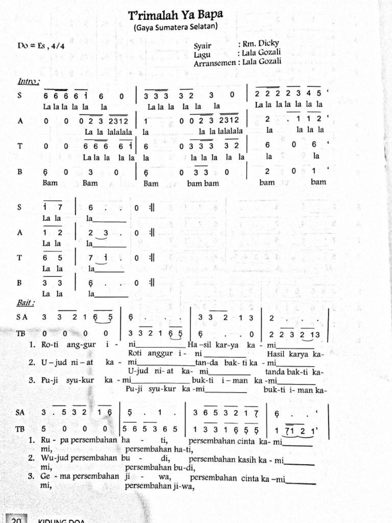 Trimalah Ya Bapa | PDF