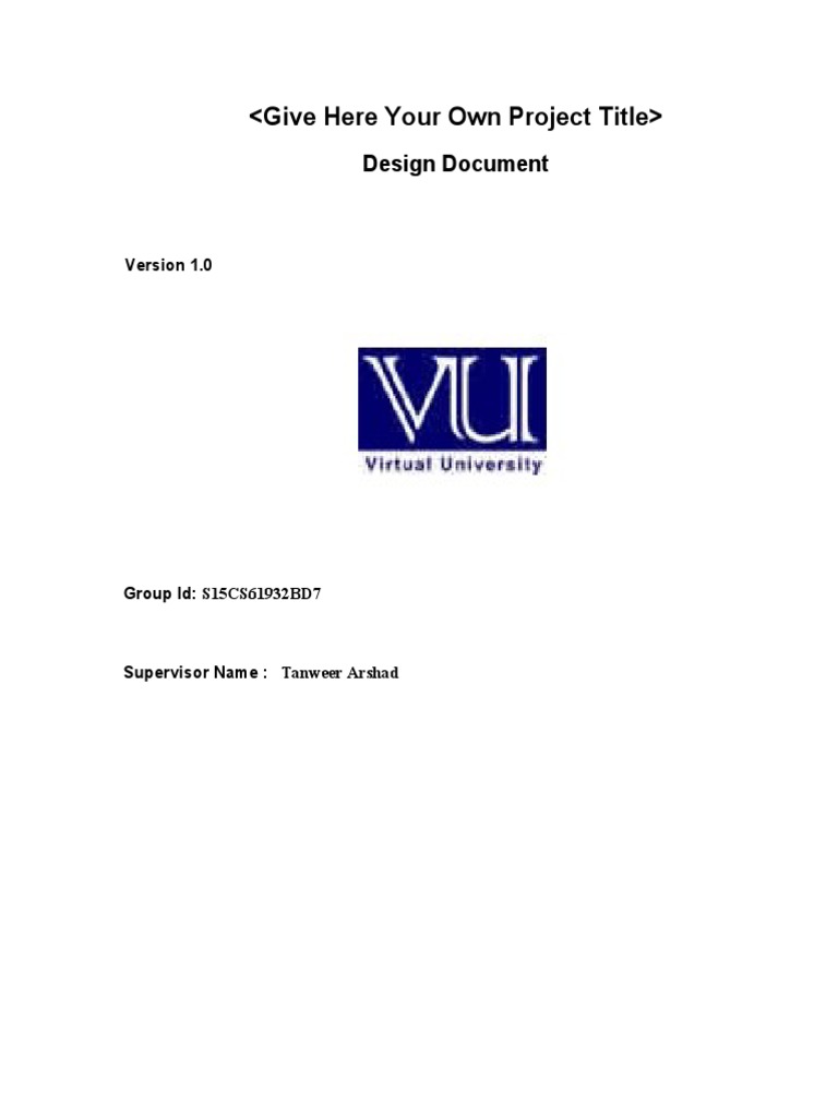Cs619 Final Project Design Document Sample | Download Free PDF ...