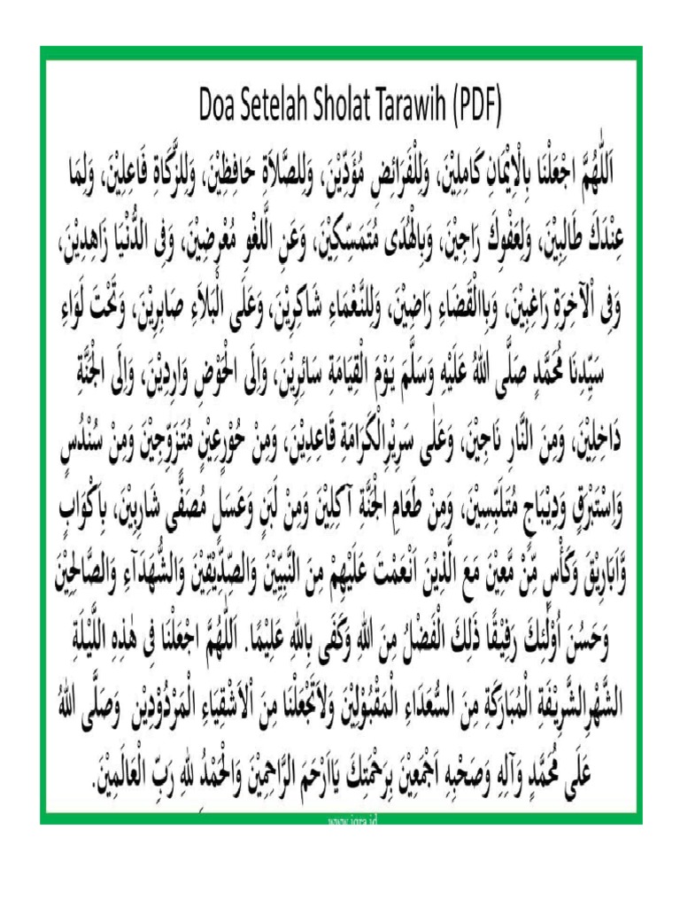 Doa Setelah Tarawih | PDF