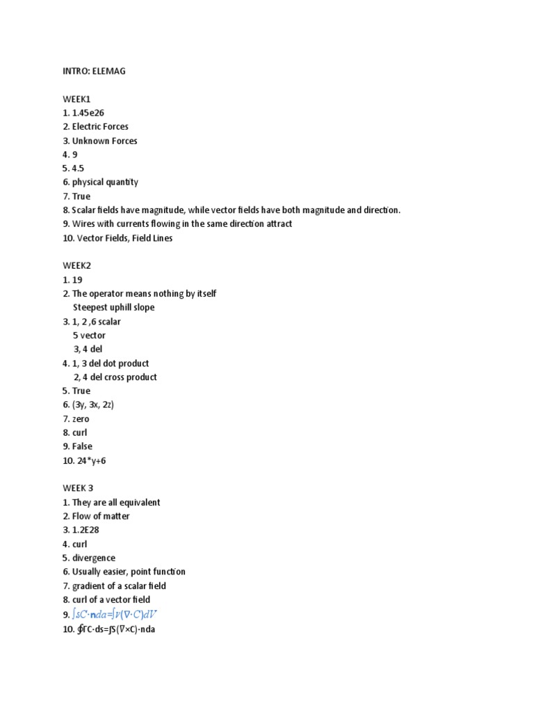 Electro Mag Coursera | PDF | Electrical Engineering | Mathematical Physics